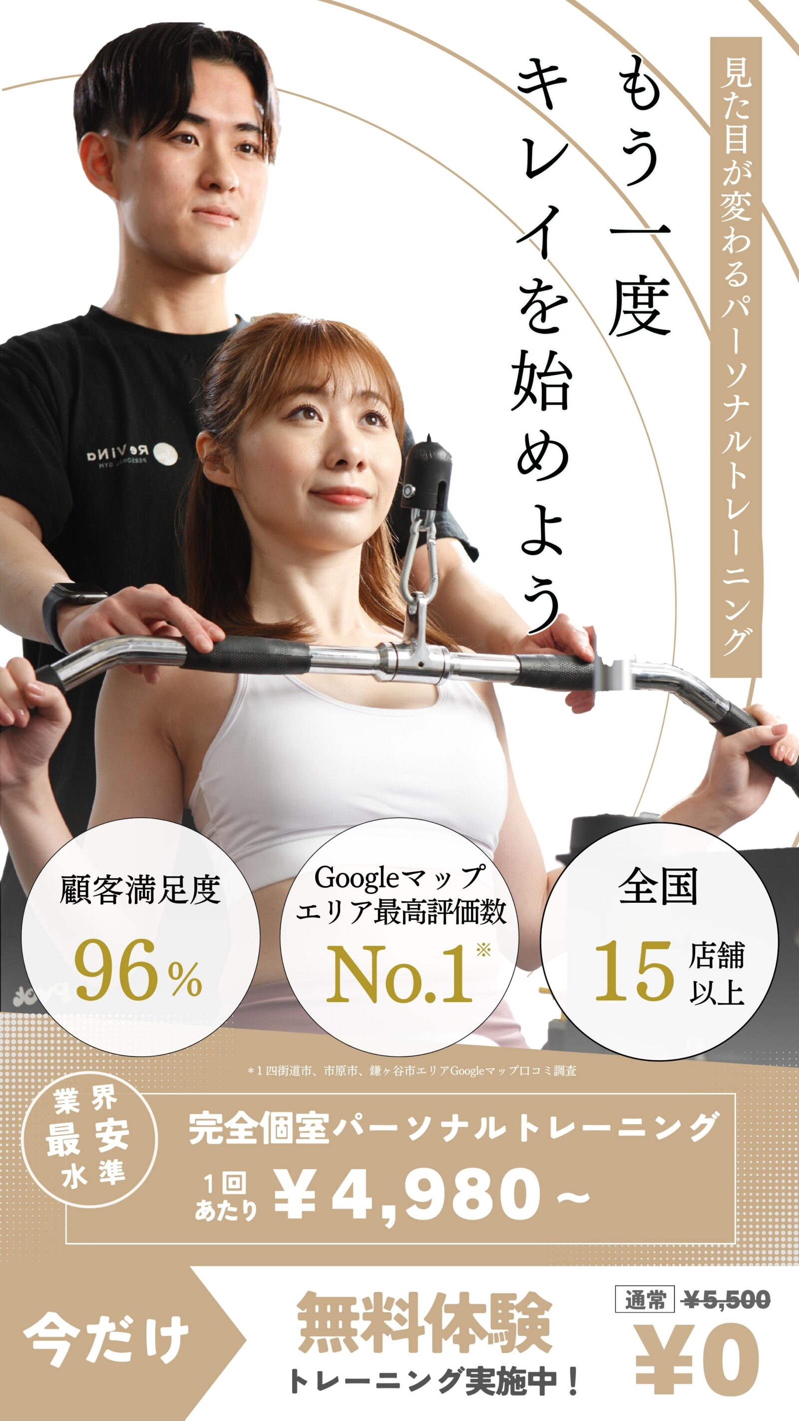パーソナルトレーニングジムReViNa(レビナ) 土浦店｜見た目のダイエットならレビナへ